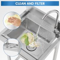 China Stainless Steel Commercial Kitchen Sink with Corrosion Resistance, Customized Size and 300 kg/㎡ Load Capacity for sale