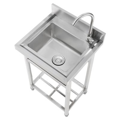 China Freestanding Commercial Kitchen Sink with Heavy-Duty Capacity and Corrosion Resistant Stainless Steel for sale
