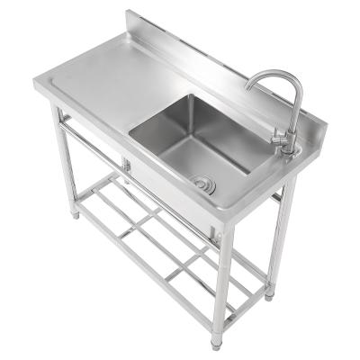 China Corrosion Resistant Heavy-Duty Stainless Steel Kitchen Sink with Adjustable Height Legs for Commercial Use for sale