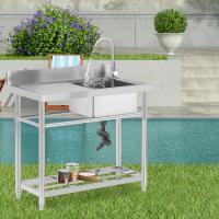 China Corrosion Resistant Heavy-Duty Stainless Steel Kitchen Sink with Adjustable Height Legs for Commercial Use for sale