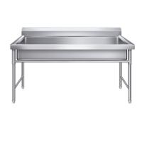 China Large Capacity 300 kg/㎡ Stainless Steel Sink with Corrosion Resistance and Adjustable Height Legs for Commercial Kitchen for sale