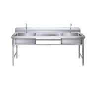 China Stainless Steel 201/304 Two-Bowl Kitchen Sink with Customized Size for Commercial Kitchens for sale