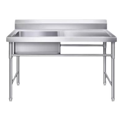 China Heavy-Duty 300 kg/㎡ Load Capacity Stainless Steel Sink with Adjustable Height Legs and Corrosion Resistance for Commercial Kitchens for sale