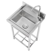 China Heavy-Duty 300 kg/㎡ Load Capacity Stainless Steel Sink with Adjustable Height Legs and Corrosion Resistance for Commercial Kitchens for sale