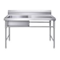 China Freestanding Commercial Kitchen Sink with 300 kg/㎡ Load Capacity, Corrosion Resistance, and Adjustable Height Legs for sale