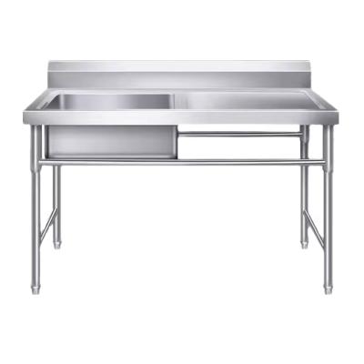 China Freestanding Commercial Kitchen Sink with 300 kg/㎡ Load Capacity, Corrosion Resistance, and Adjustable Height Legs for sale