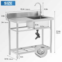 China Stainless Steel Commercial Sink with Two Bowls - Easy to Clean and Strong Wear Resistance for Restaurants for sale