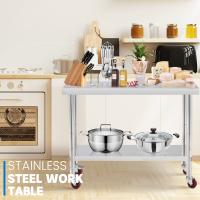 China Double-layer Stainless Steel Work Table with Durable Construction and Customized Size for Commercial Kitchen for sale