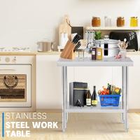 China Heavy-Duty Stainless Steel Kitchen Workbench with 300 kg/㎡ Load Capacity, Corrosion Resistant and Casters Included for sale