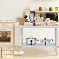 China Heavy-Duty Stainless Steel Kitchen Workbench with 300 kg/㎡ Load Capacity, Corrosion Resistant and Casters Included for sale