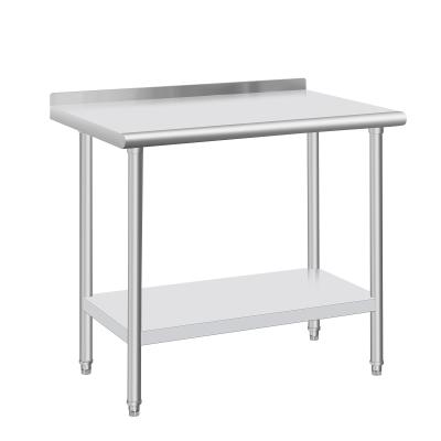 China Durable Stainless Steel Work Table with Corrosion Resistance Heavy-Duty Capacity and Adjustable Height Legs for Commercial Kitchens for sale