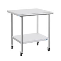 China Durable Stainless Steel Work Table with Corrosion Resistance Heavy-Duty Capacity and Adjustable Height Legs for Commercial Kitchens for sale