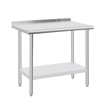 China Stainless Steel Kitchen Workbench with Adjustable Height Legs and Corrosion Resistant Customized Size Preparation Countertop for sale