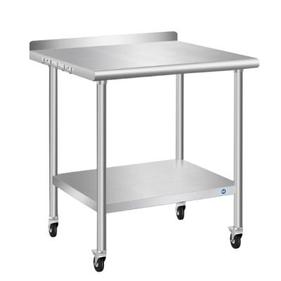 China Customized Stainless Steel Kitchen Work Table with Corrosion Resistance Heavy-Duty Capacity and Adjustable Height Legs for sale
