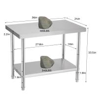 China Corrosion Resistant Stainless Steel Work Table with Heavy-Duty Capacity and Adjustable Height Legs for Commercial Kitchens for sale