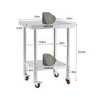 China Corrosion Resistant Heavy-Duty Stainless Steel Work Table with Customizable Size for Commercial Kitchens for sale