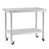 China Durable Stainless Steel Work Table with Corrosion Resistance Heavy-Duty Capacity and Adjustable Height Legs for sale