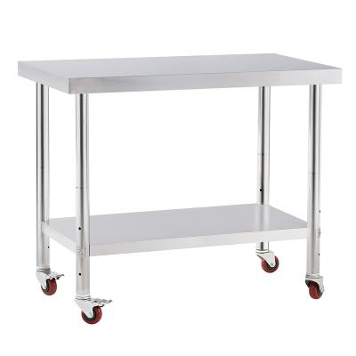 China Durable Stainless Steel Work Table with Corrosion Resistance Heavy-Duty Capacity and Adjustable Height Legs for sale