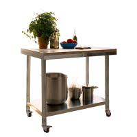 China Durable Stainless Steel Work Table with Corrosion Resistance Heavy-Duty Capacity and Adjustable Height Legs for sale