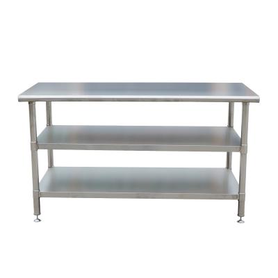 China Heavy-Duty Stainless Steel Workbench with Adjustable Height Legs and 100kg Load Capacity for Commercial Kitchens for sale