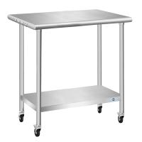 China Heavy-Duty Stainless Steel Workbench with Adjustable Height Legs and 100kg Load Capacity for Commercial Kitchens for sale