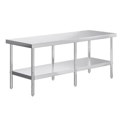 China Customized Size Stainless Steel Worktable with Adjustable Height Legs and Corrosion Resistance for Commercial Kitchens for sale