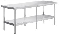 China Stainless Steel 201/304 Kitchen Worktable with Adjustable Height Legs and Heavy-Duty Capacity for Commercial Kitchens for sale