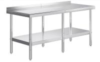 China Heavy Duty Stainless Steel 201/304 Kitchen Worktable with 300kg/m Load Capacity and Food-Grade Powder Coating for Commercial Kitchens for sale