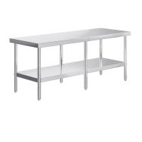 China Customized Size Stainless Steel Workbench with Food-Grade Powder Coating and Heavy-Duty Capacity for Commercial Kitchens for sale