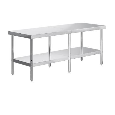 China Customized Size Stainless Steel Workbench with Food-Grade Powder Coating and Heavy-Duty Capacity for Commercial Kitchens for sale