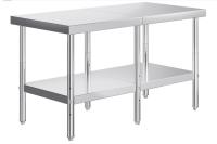 China Customized Size Stainless Steel Workbench with Food-Grade Powder Coating and Heavy-Duty Capacity for Commercial Kitchens for sale