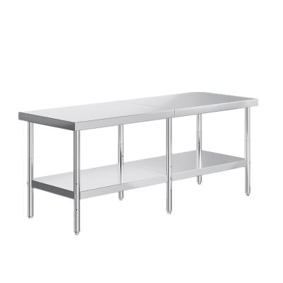 China Heavy-Duty Food-Grade Stainless Steel Workbench with Adjustable Height Legs for Commercial Kitchens for sale