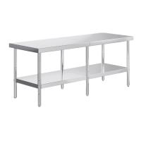 China Handmade Stainless Steel Worktable with Food-Grade Coating and 300kg/m Load Capacity for Commercial Kitchens for sale