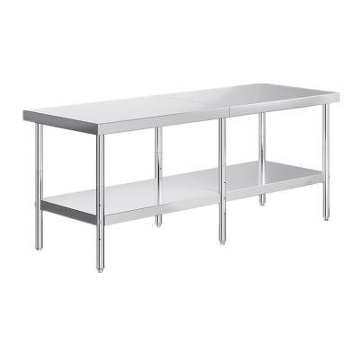 China Handmade Stainless Steel Worktable with Food-Grade Coating and 300kg/m Load Capacity for Commercial Kitchens for sale