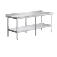 China Customized Size Stainless Steel Kitchen Worktable with Food-Grade Coating and Heavy-Duty Capacity for Commercial Kitchens for sale