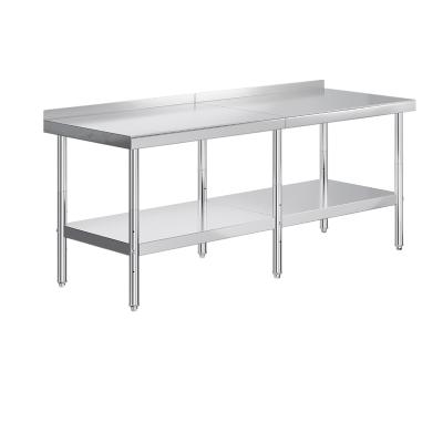 China Customized Size Stainless Steel Kitchen Worktable with Food-Grade Coating and Heavy-Duty Capacity for Commercial Kitchens for sale