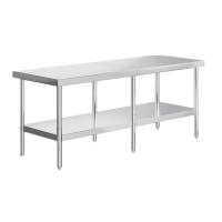 China Customized Size Stainless Steel Kitchen Worktable with Food-Grade Coating and Heavy-Duty Capacity for Commercial Kitchens for sale