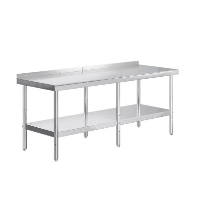 China Commercial Kitchen Stainless Steel 304 Meat Cutting Table with Adjustable Height Legs and Heavy-Duty Capacity for sale