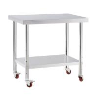 China Commercial Kitchen Stainless Steel 304 Meat Cutting Table with Adjustable Height Legs and Heavy-Duty Capacity for sale