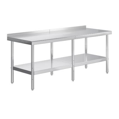 China Customizable Size Stainless Steel Workbench with Corrosion Resistance and Adjustable Height Legs for Commercial Kitchens for sale