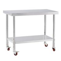 China Stainless Steel Worktable with Adjustable Height Legs, Corrosion Resistance, and Heavy-Duty Capacity for Commercial Kitchens for sale