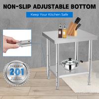 China Stainless Steel Worktable with Adjustable Height Legs, Corrosion Resistance, and Heavy-Duty Capacity for Commercial Kitchens for sale