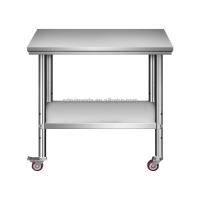 China Heavy-Duty Corrosion Resistant Stainless Steel Workbench with Adjustable Height Legs for Commercial Kitchens for sale