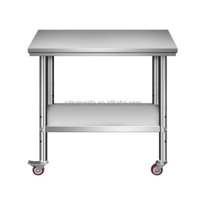 China Heavy-Duty Corrosion Resistant Stainless Steel Workbench with Adjustable Height Legs for Commercial Kitchens for sale