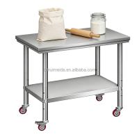 China Heavy-Duty Corrosion Resistant Stainless Steel Workbench with Adjustable Height Legs for Commercial Kitchens for sale