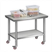 China Stainless Steel 201/304 Kitchen Worktable with 300 kg/㎡ Load Capacity and Adjustable Height Legs for sale