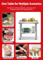 China Stainless Steel 201/304 Kitchen Worktable with 300 kg/㎡ Load Capacity and Adjustable Height Legs for sale
