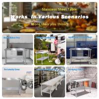 China Commercial Stainless Steel Workbench with Adjustable Height Legs and Corrosion Resistance for Heavy-Duty Kitchen Use for sale