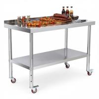 China 304 Stainless Steel Workbench with Adjustable Height Legs and 300 kg/㎡ Load Capacity for Commercial Kitchens for sale