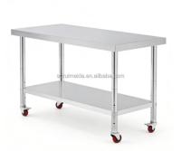 China Customizable Stainless Steel Workbench with Adjustable Height Legs, Corrosion Resistance, and Heavy-Duty Capacity for Commercial Kitchens for sale